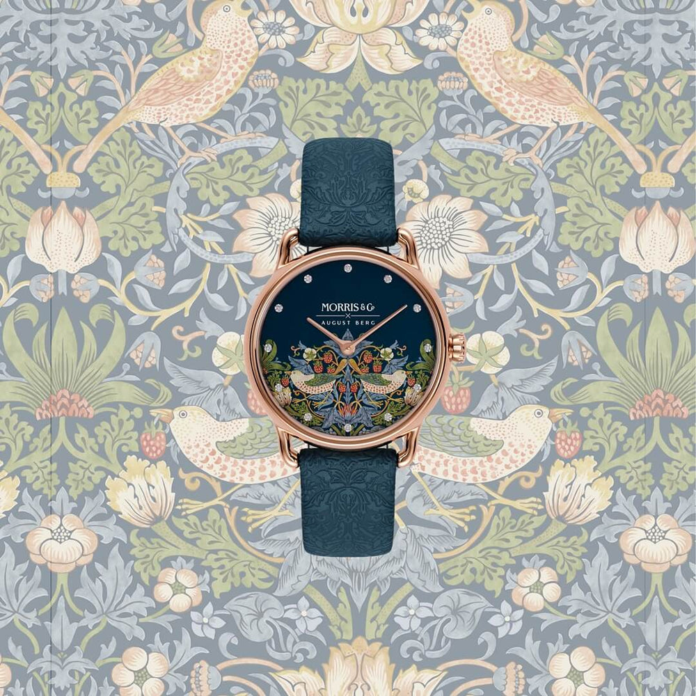 August Berg X Morris & Co Strawberry Theif Petite Strap Watch