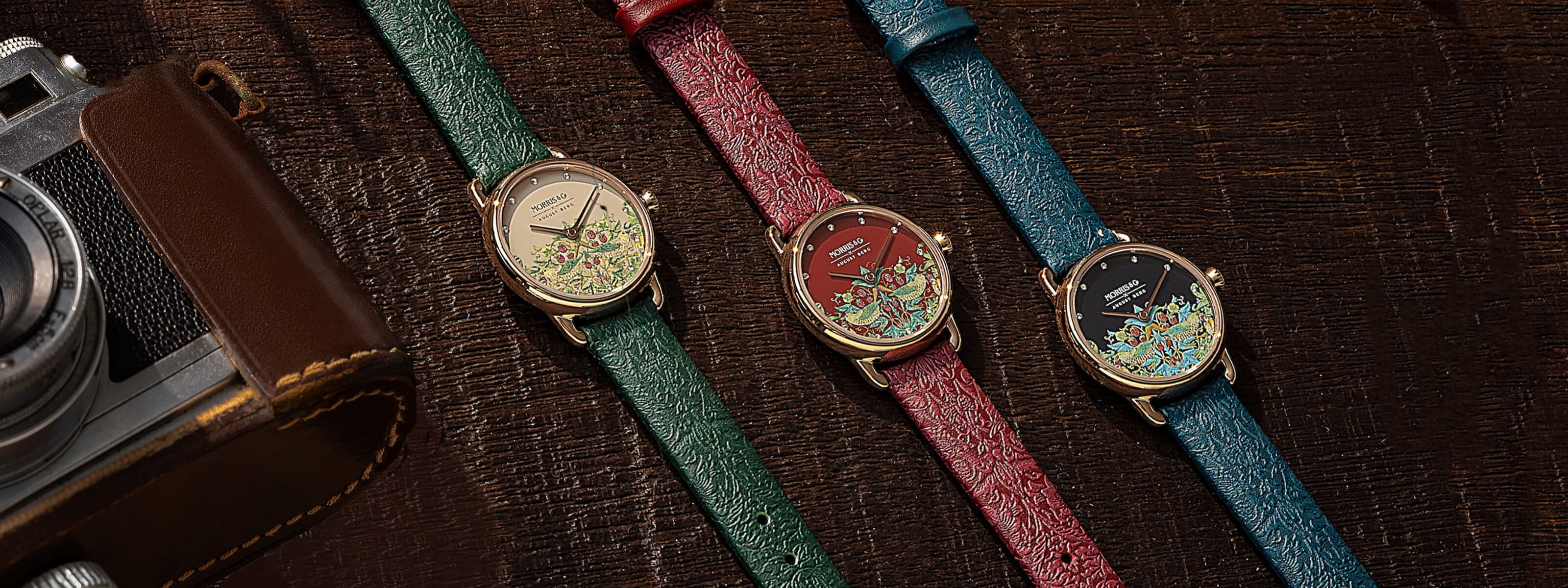 Morris & Co. Indigo Silver Strawberry Thief Watch – August Berg Morris & Co. Indigo Silver Strawberry Thief Watch – August Berg