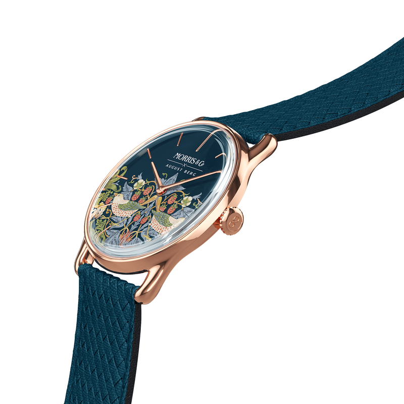Morris & Co. Indigo Rose Gold Strawberry Thief Watch – August Berg